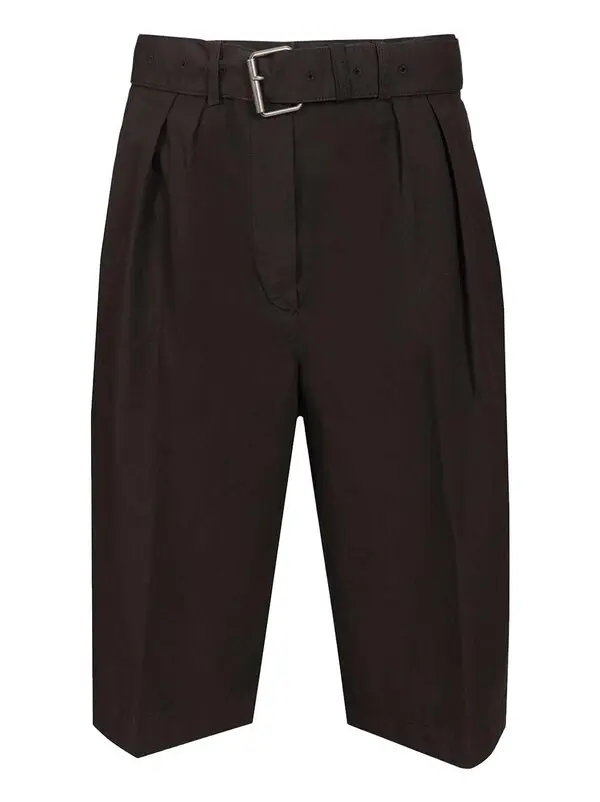 Dries Van Noten Cotton Wide Leg Shorts - Brown