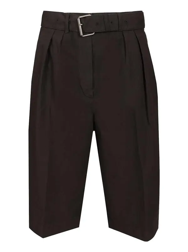 Dries Van Noten Cotton Wide Leg Shorts - Brown