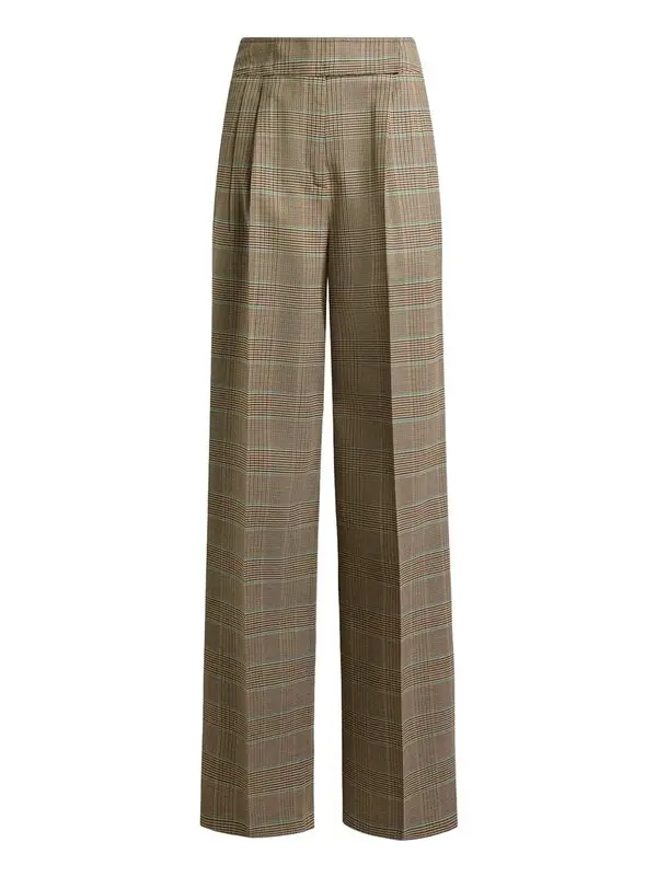 Etro Pantaloni In Lana Stretch Con Motivo Principe Di Galles - Brown