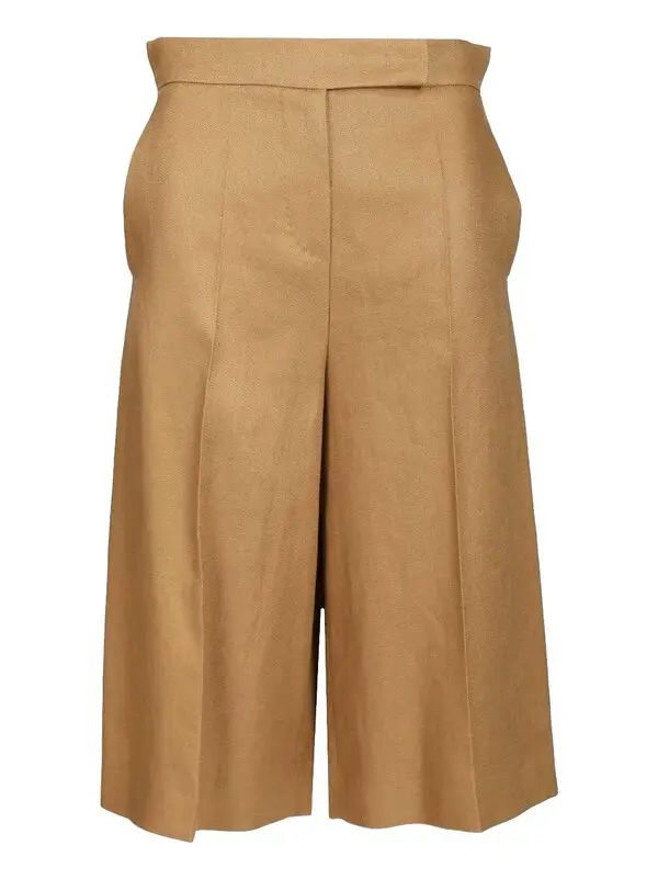 Max Mara Linen Twill Bermuda Shorts - Cream
