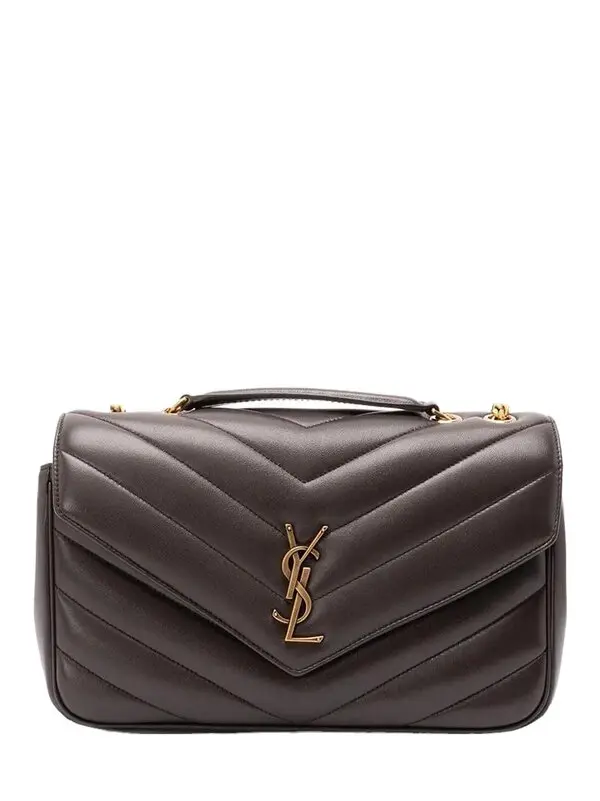 Saint Laurent Loulou Medium Bag In Matelassé Lambskin - Gray