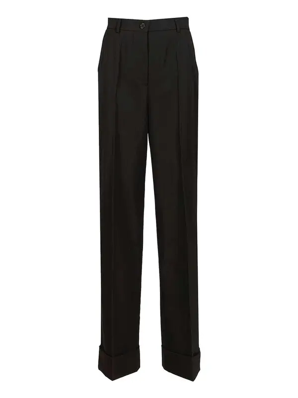 Dolce & Gabbana Wool Gabardine Trousers - Black