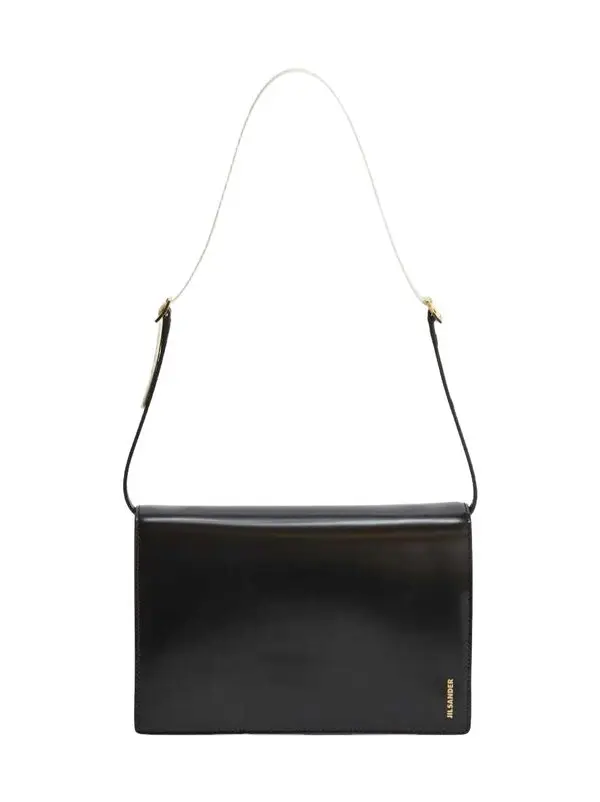 JIL SANDER Small File Leather Shoulder Bag - Black