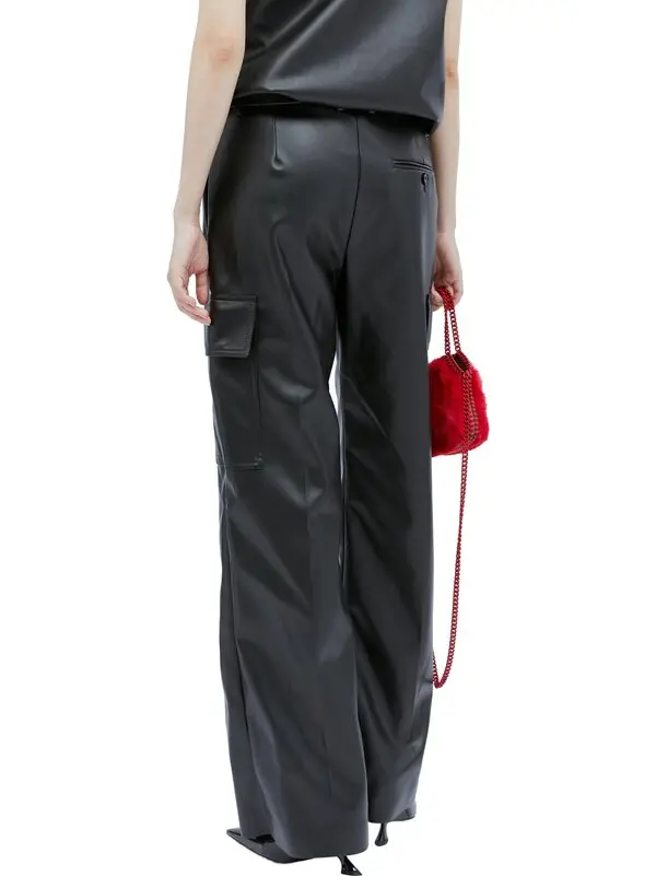 Stella McCartney Cargo Vegan Leather Pants - Black