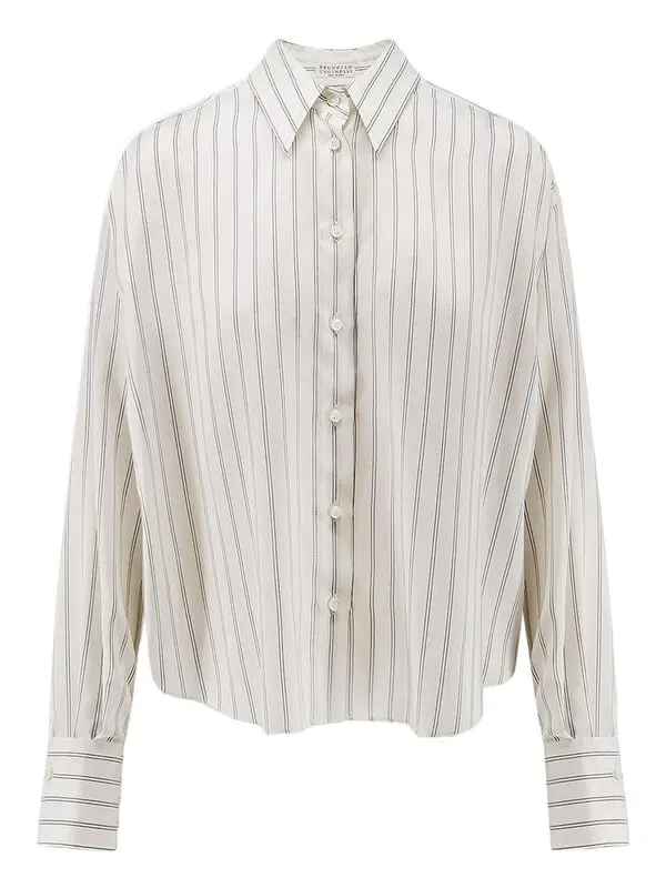 Brunello Cucinelli Striped Silk Shirt - Multicolor