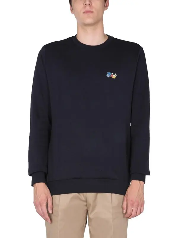 Paul Smith Crewneck Sweatshirt With Embroidered Logo - Blue