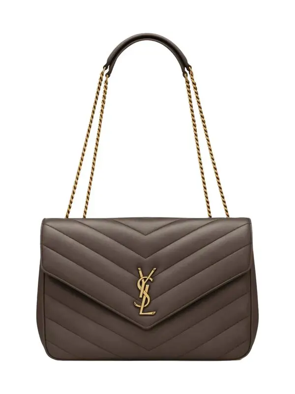 Saint Laurent Loulou Matelassé Lambskin Bag - Gray