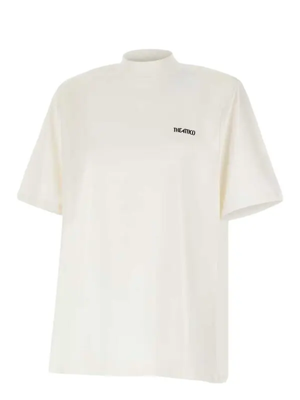 Attico High-neck T-shirt With Logo Print - White