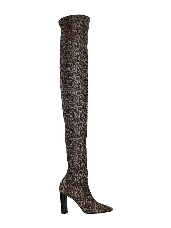 Saint Laurent Moon Thigh-high Boots - Cream