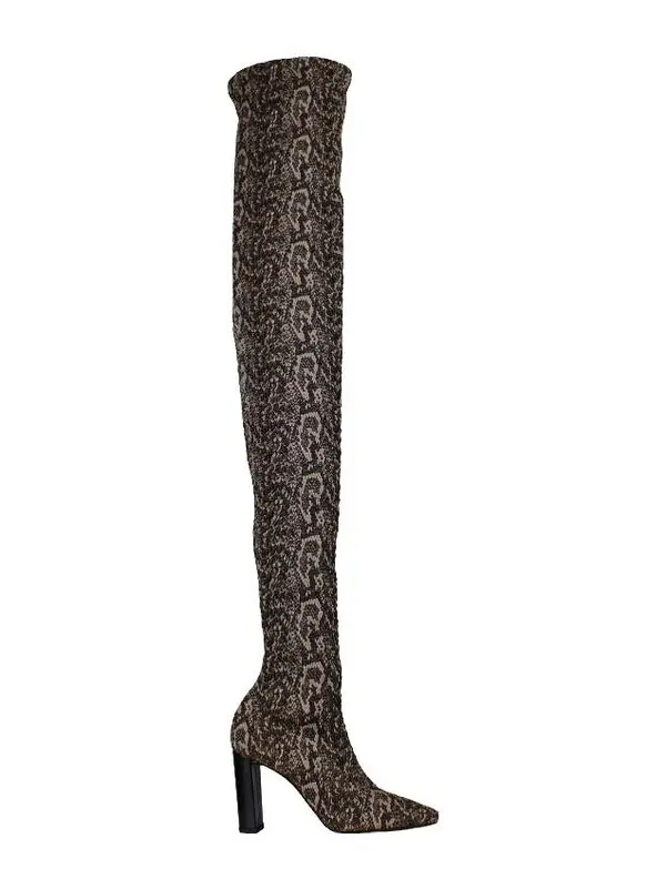Saint Laurent Moon Thigh-high Boots - Cream