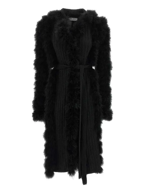 Attico Knitted Coat - Black