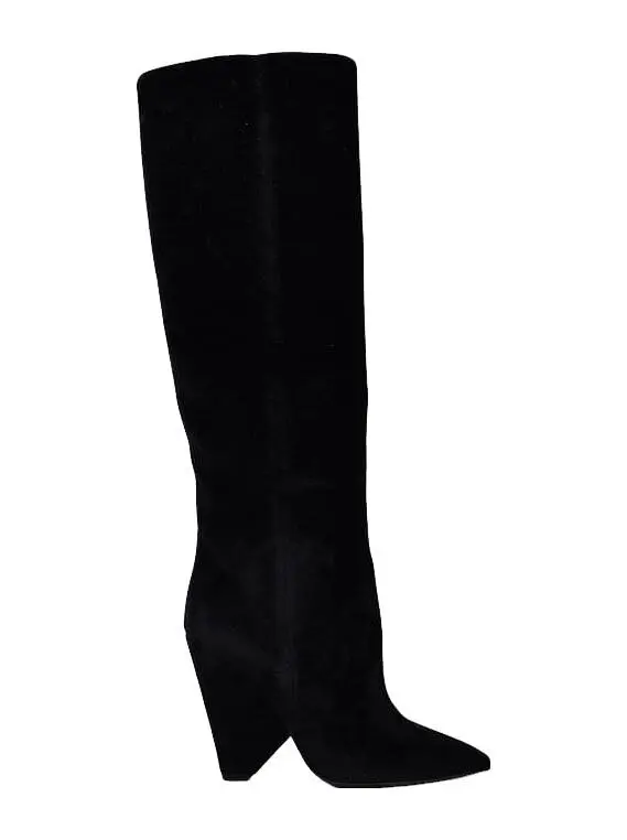 Saint Laurent Suede Niki Boots - Black