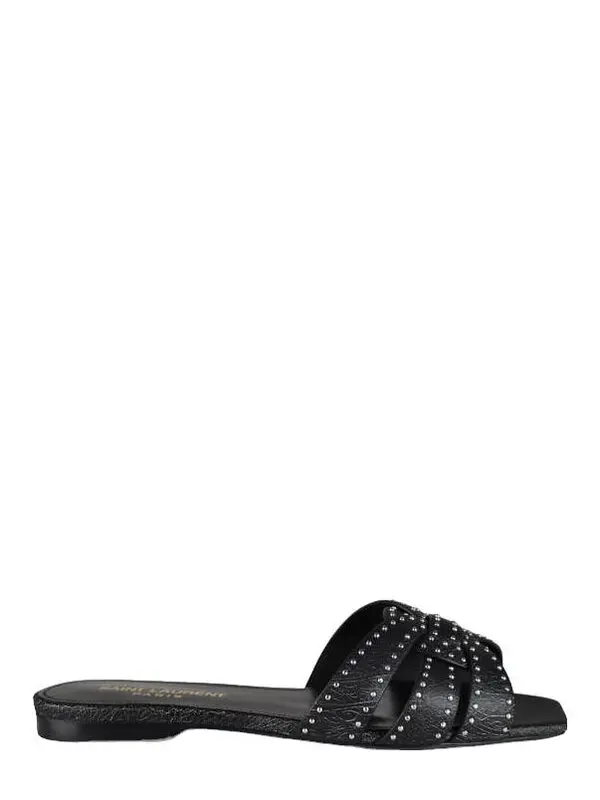 Saint Laurent Studded Tribute Mules - Black