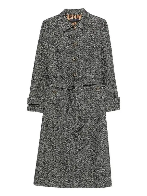 Dolce & Gabbana Herringbone Coat - Gray