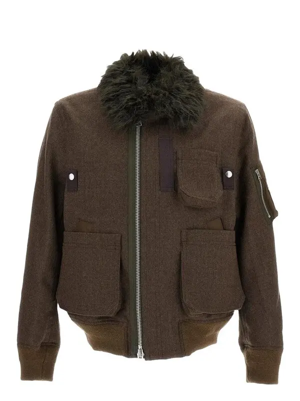 Sacai Wool Melton Bomber Jacket - Multicolor