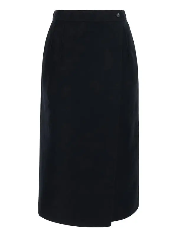 Bottega Veneta High-waisted Cotton Skirt With Front Slit - Multicolor