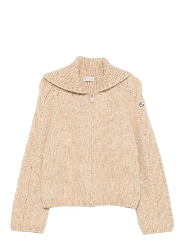 Moncler Neutrals Knitwear Cardigans - Cream