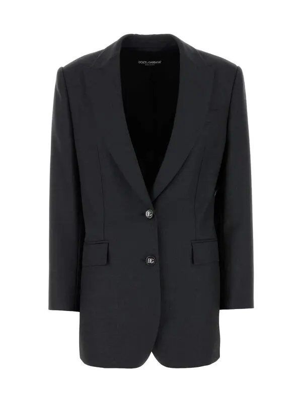 Dolce & Gabbana Graphite Wool Blazer - Gray