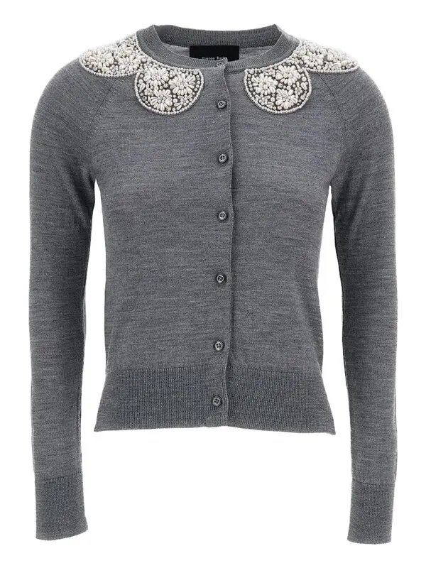 Simone Rocha Merino Silk Embroidered Cardigan - Multicolor
