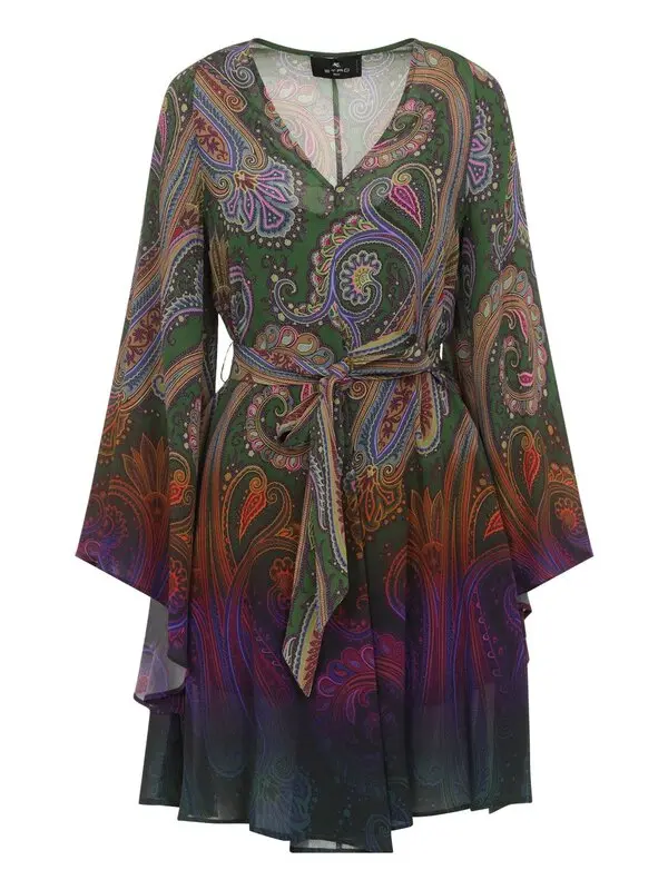 Etro Printed Mini Dress - Blue
