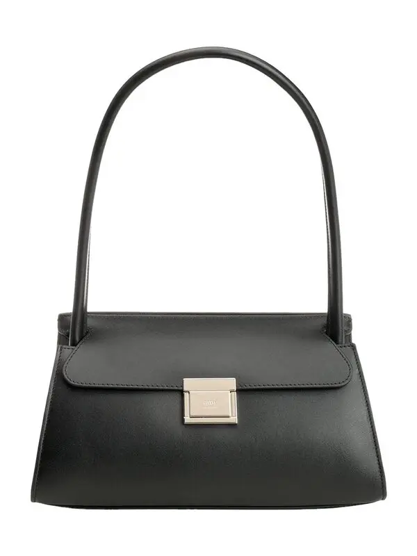 AMI Paris Leather Mimi Shoulder Bag - Black