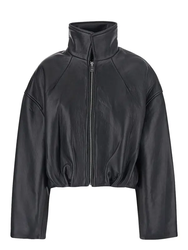 ROTATE BY BIRGER CHRISTENSEN Oversized Leather Jacket - Multicolor