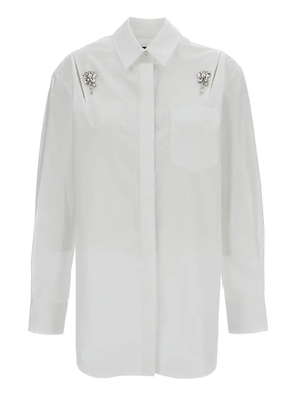 Simone Rocha Crystal-embellished Cotton Shirt - Multicolor
