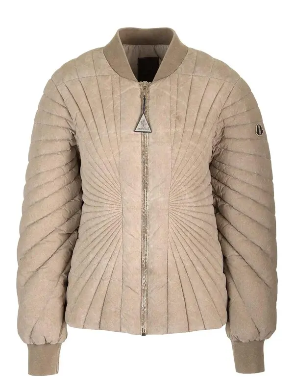 Moncler Down Bomber Jacket - Cream