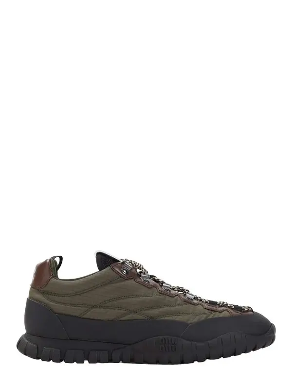 Miu Miu Paneled Technical Sneakers - Green