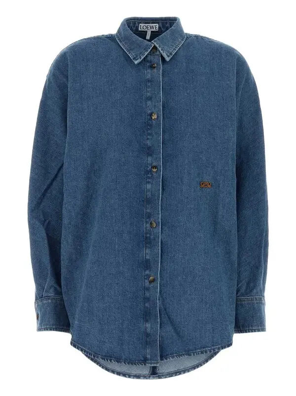 Loewe Cotton Denim Oversize Shirt - Blue