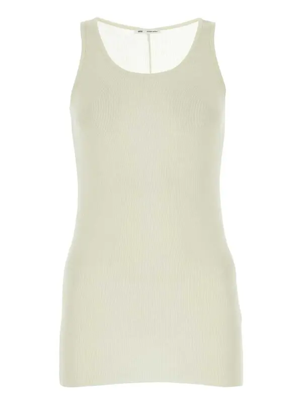 AMI Paris Viscose Blend Tank Top - White