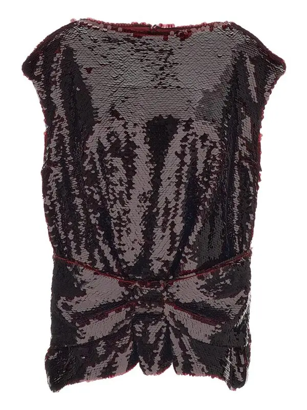 Simone Rocha Boxy Peplum Bow Detail Top - Multicolor