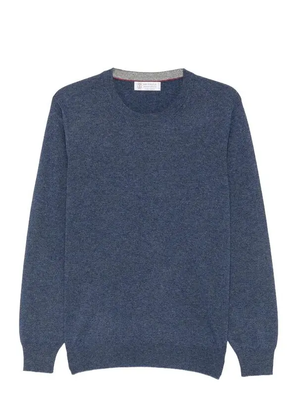 Brunello Cucinelli Cashmere Crew Neck Pullover - Blue