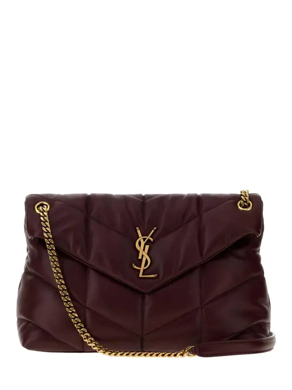 Saint Laurent Nappa Leather Medium Loulou Shoulder Bag - Red