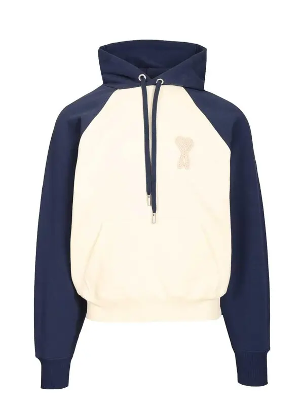 AMI Paris De Coeur Cotton Hoodie - White