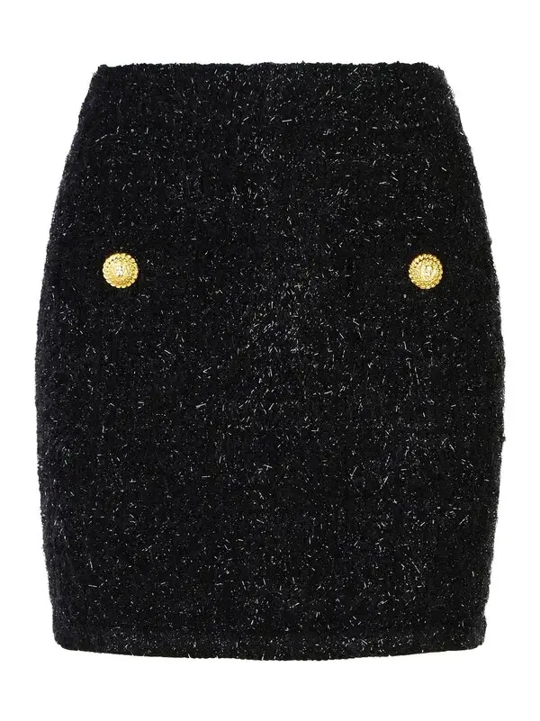 Balmain Viscose Blend Miniskirt - Black