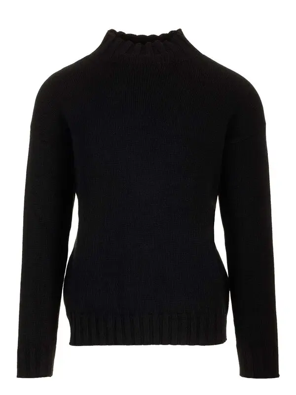 Tagliatore Two-tone Virgin Wool Sweater - Black