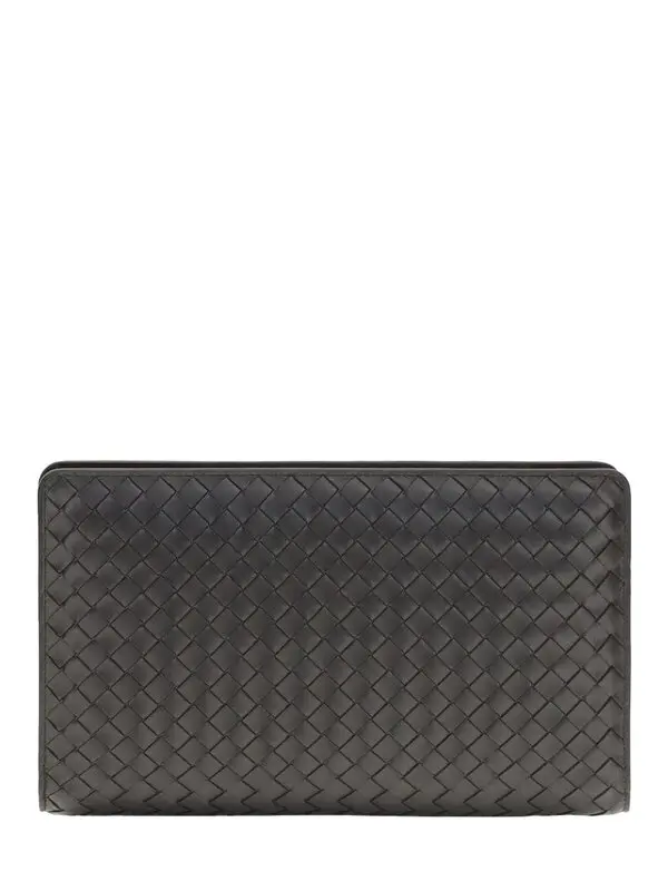Bottega Veneta Agenda Intrecciato Leather Clutch - Brown