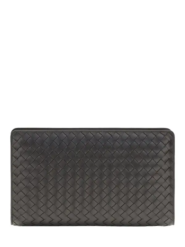 Bottega Veneta Agenda Intrecciato Leather Clutch - Brown