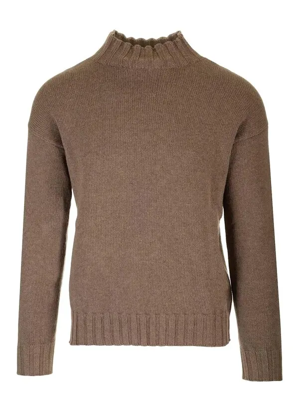 Tagliatore Bicolor Wool Sweater - Brown