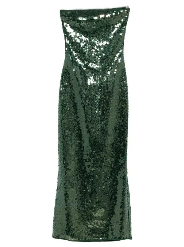 Oseree Sequin Midi Dress - Green