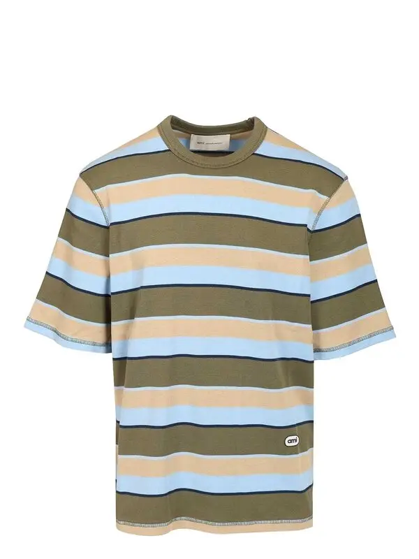 AMI Paris Striped Crewneck T-shirt - Multicolor