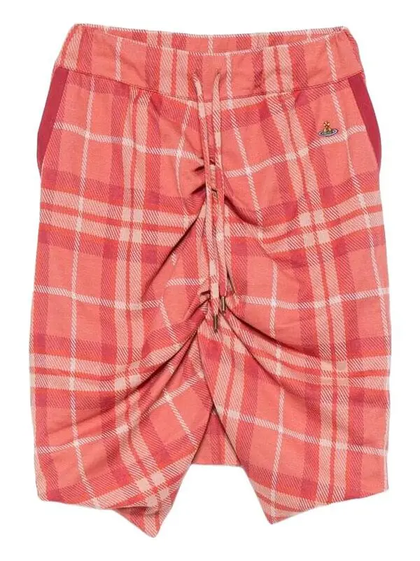 VIVIENNE WESTWOOD Cotton Check Pattern Skirt - Red
