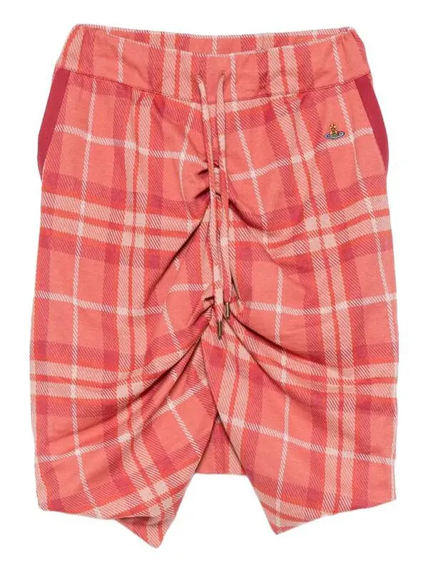 VIVIENNE WESTWOOD Cotton Check Pattern Skirt - Red