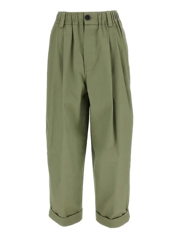 Marni Wide Leg Canvas Trousers - Multicolor