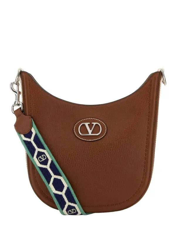 Valentino Garavani Caramel Leather Vlogo Signature Shoulder Bag - Brown