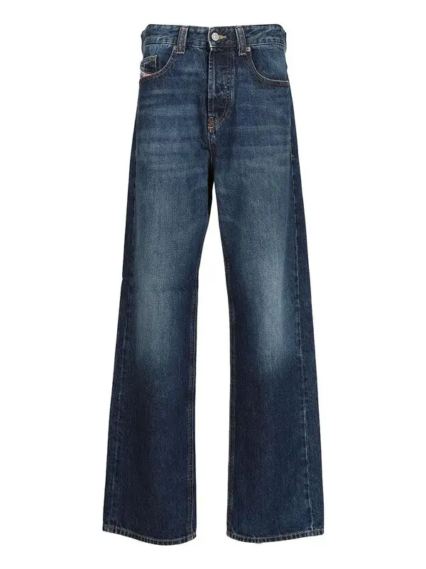 DIESEL® Cotton Denim Relaxed Fit Jeans - Blue