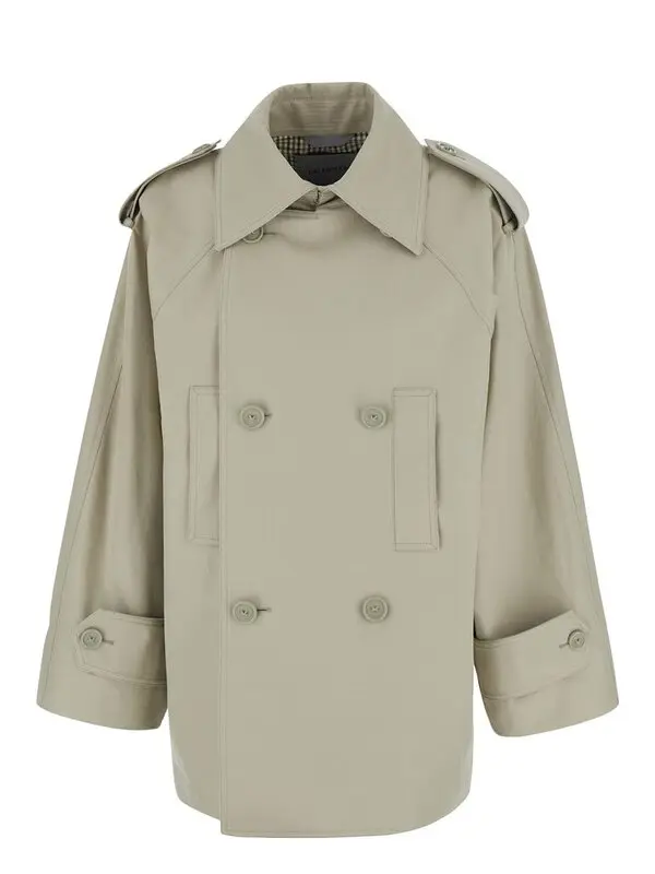 Balenciaga Oversized Cotton Trench Coat - Multicolor