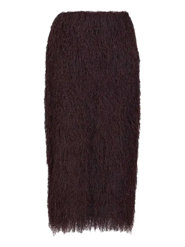 Dries Van Noten Sokna Fringe Skirt - Purple