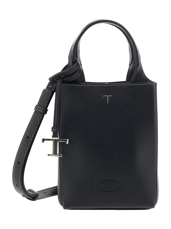TOD'S Apa Microfiber Handbag With Logo - Multicolor